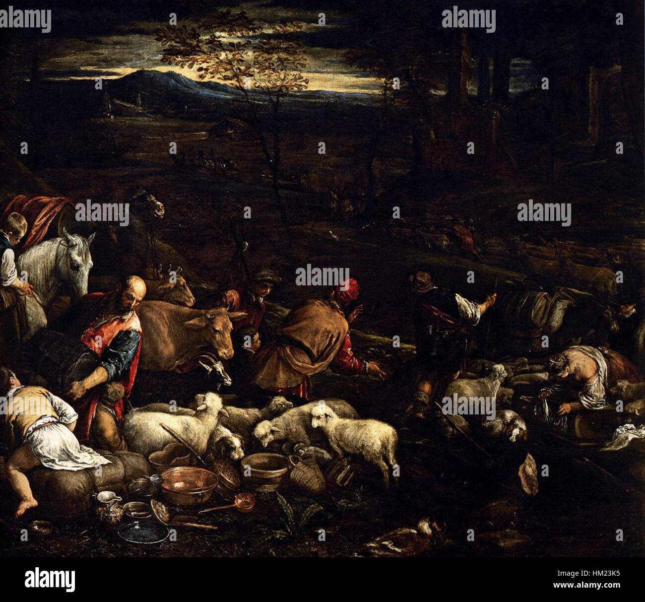 The 'Return of Jacob with His Family' by Jacopo da Ponte captures the ...