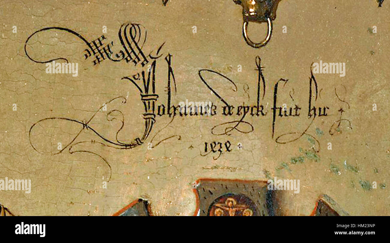 The 'Jan van Eyck Signatur w' artwork by Jan van Eyck is a masterful ...