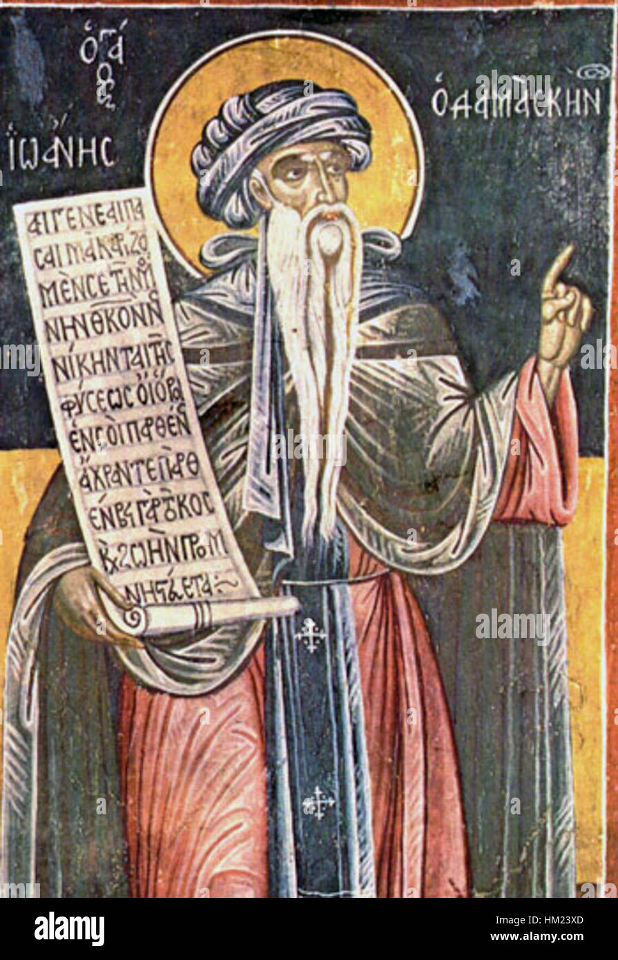 This artwork of John of Damascus, a prominent Christian theologian and ...