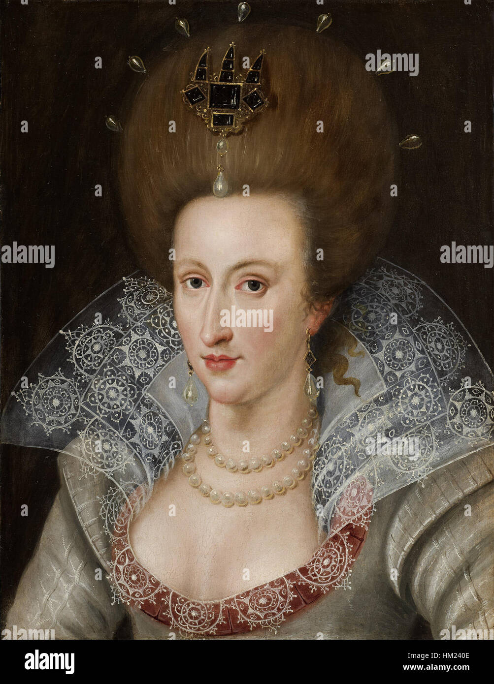 A portrait of Anne of Denmark, created by John De Critz in 1605. The ...