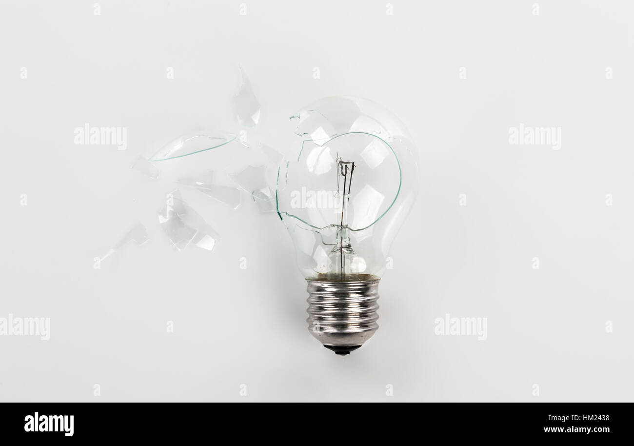 Broken light bulb Stock Photo - Alamy
