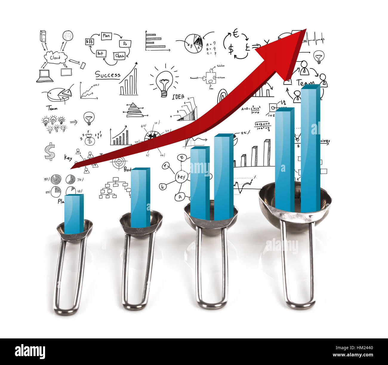 Measuring spoon with drawing graph Stock Photo - Alamy