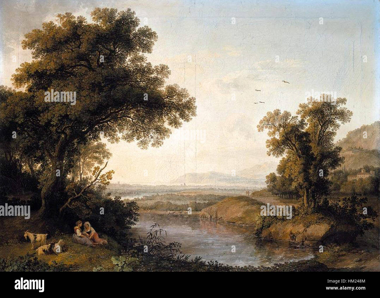 Jacob Philipp Hackert's 'Italianate Landscape' represents the classical ...