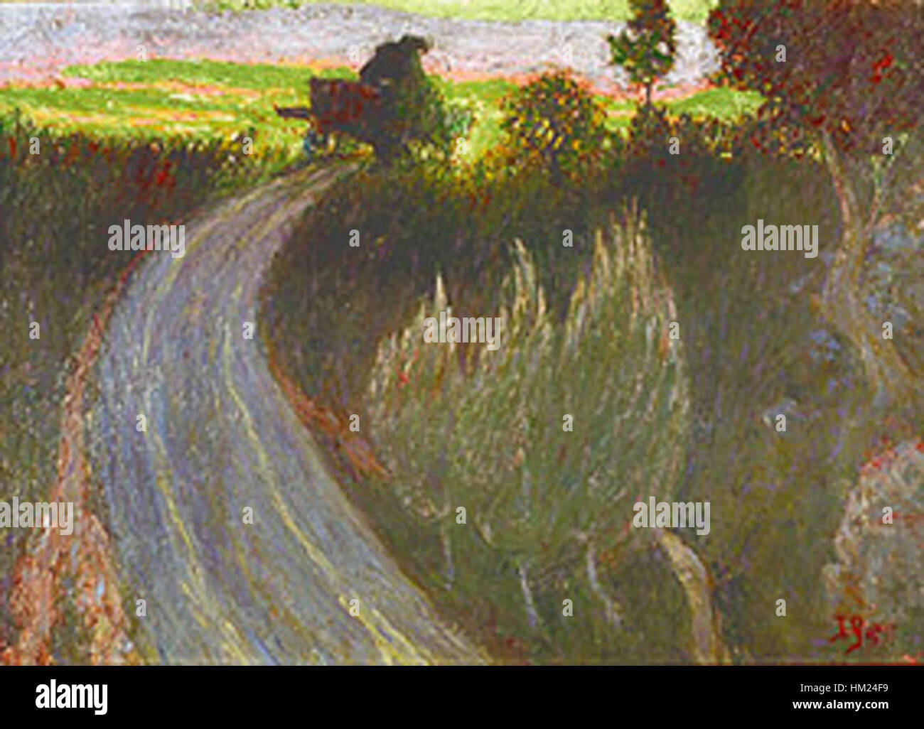 This painting by Ivan Grohar, titled 'Pot z vozom' (Road with Cart ...