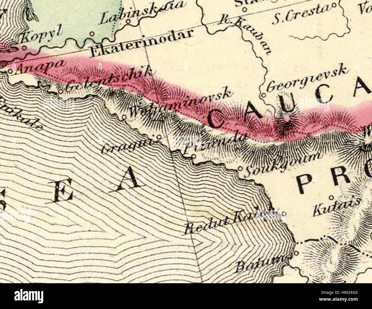 This historical painting by A.J. Johnson from 1864 depicts various ...