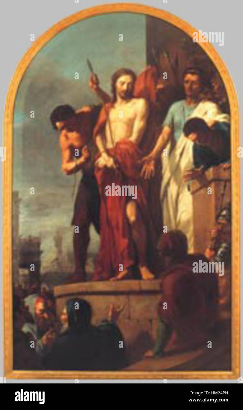 This 1778 painting, 'Jesus-Pilatus,' portrays the biblical scene of ...