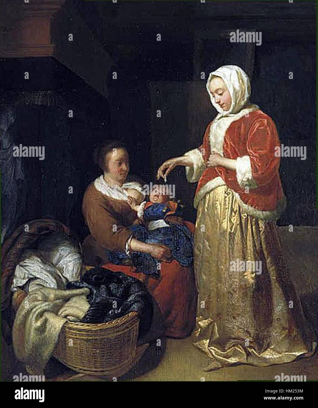 'Dame met min en kind' by Joost van Geel is an artwork portraying a woman with child, capturing ...