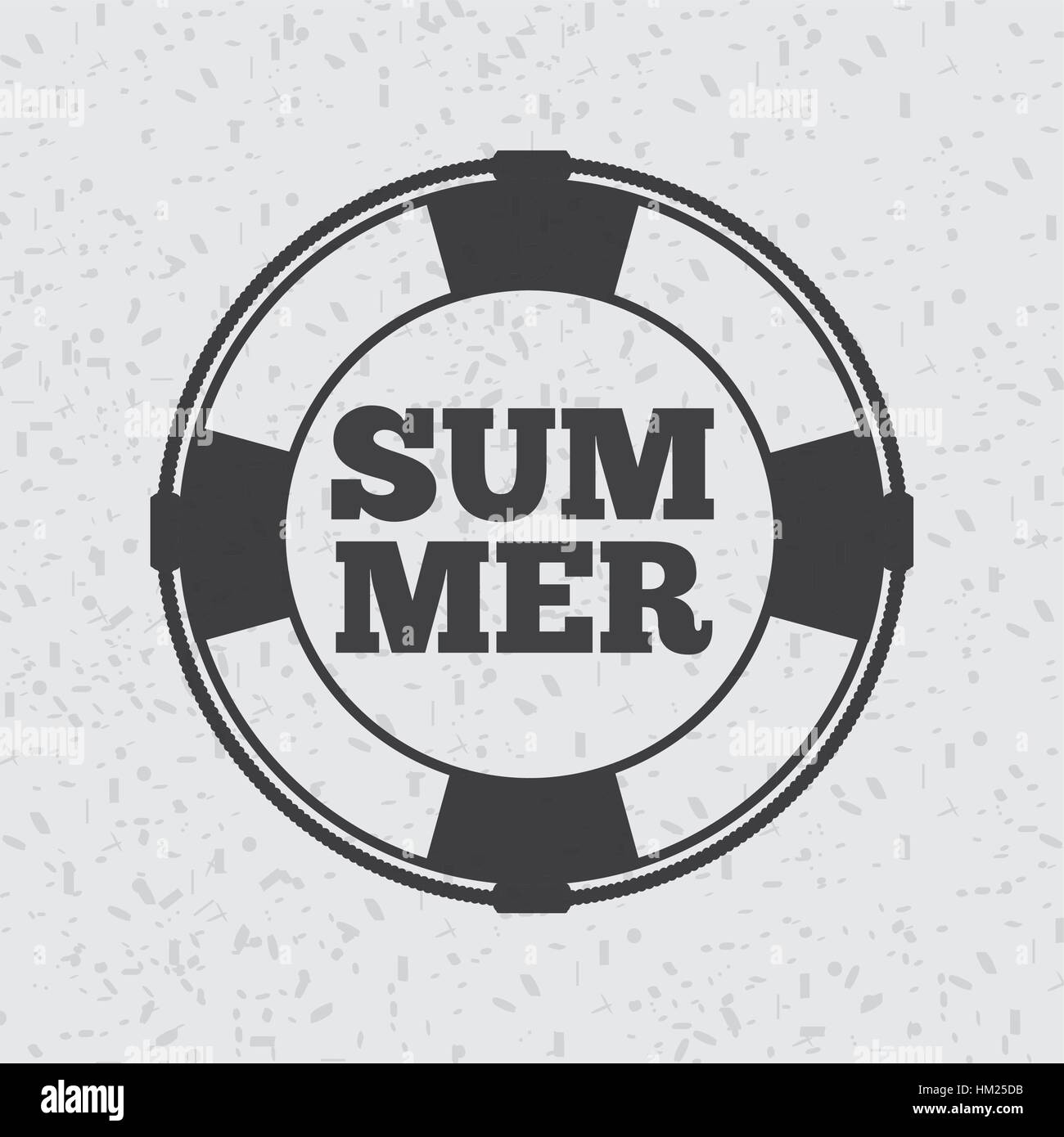 summer emblem in circular shape over white background. vector ...