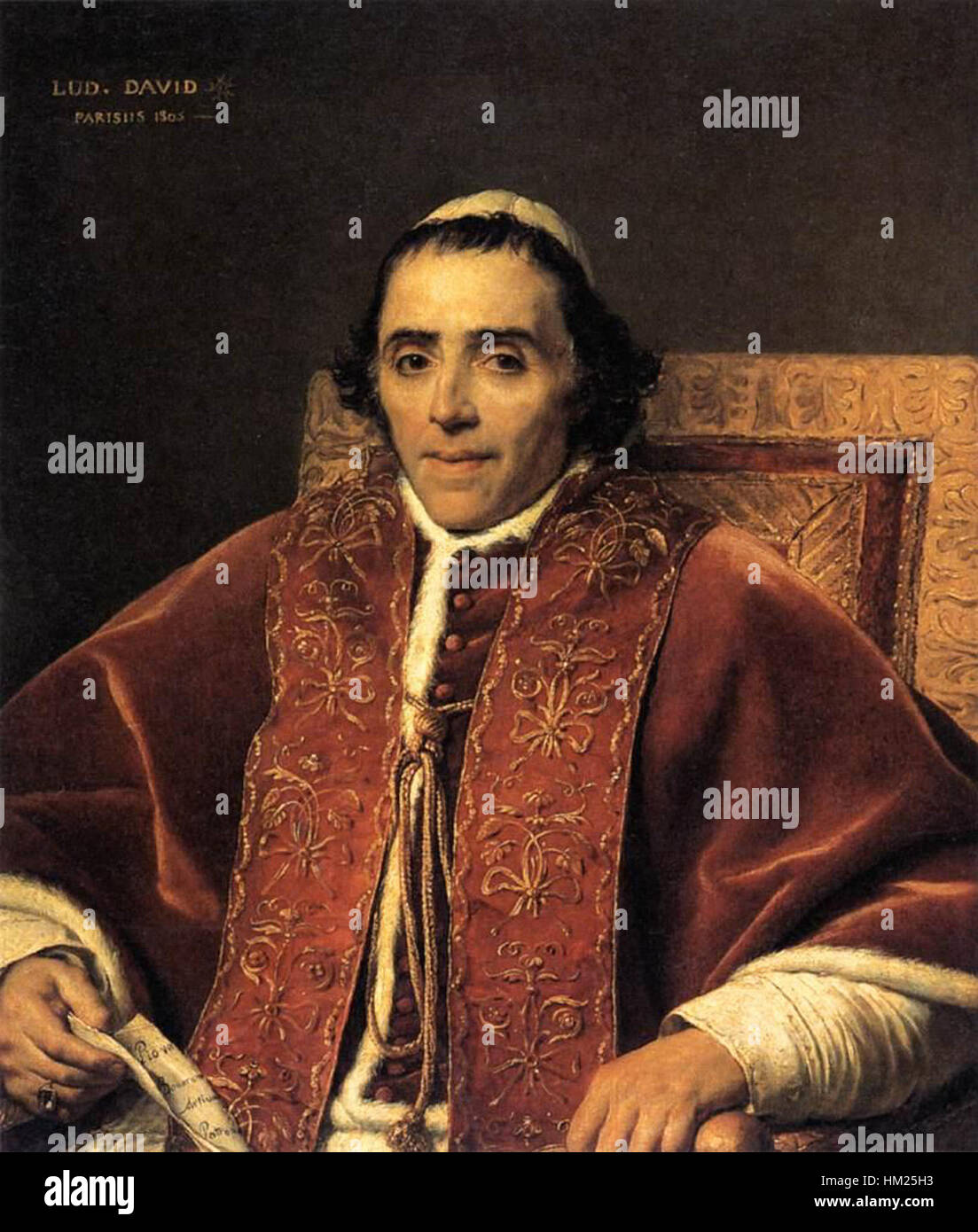 This portrait by Jacques-Louis David depicts Pope Pius VII, a key ...