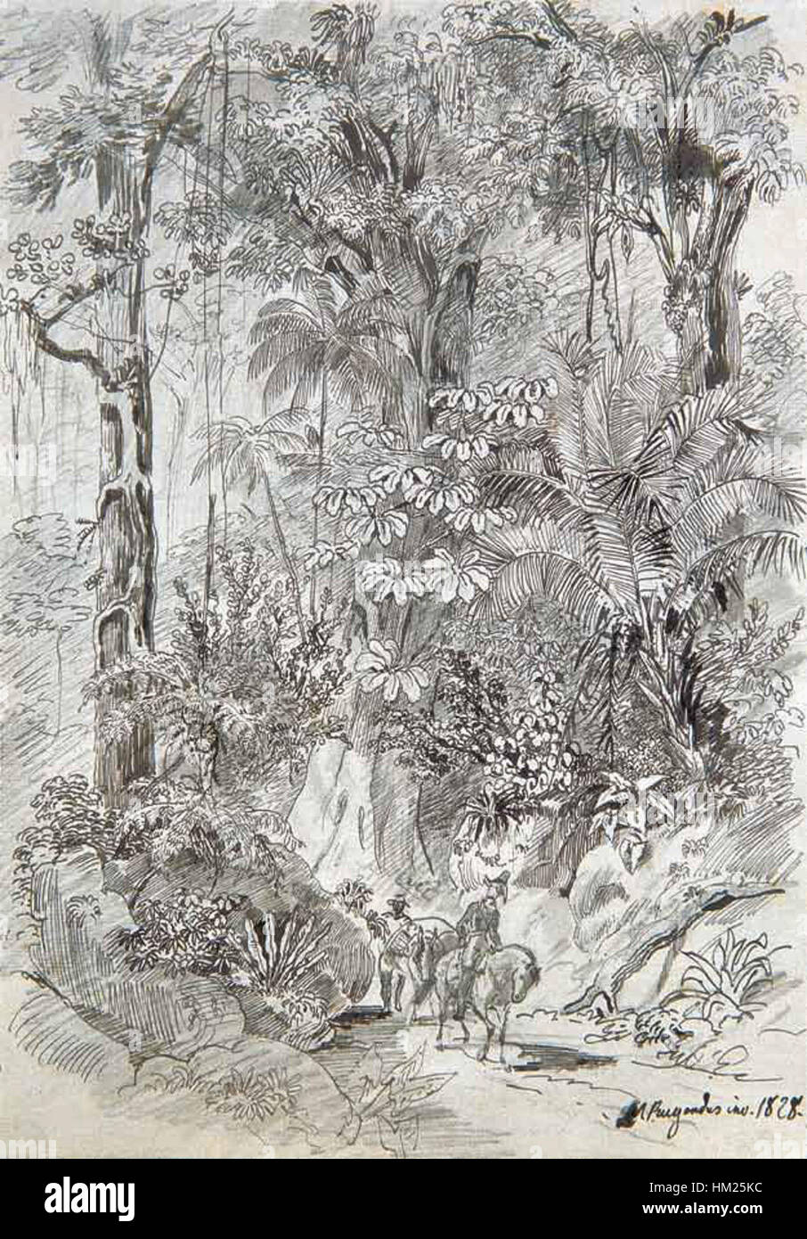 Johann Moritz Rugendas’ painting 'Paisagem com cavaleiro' (Landscape ...