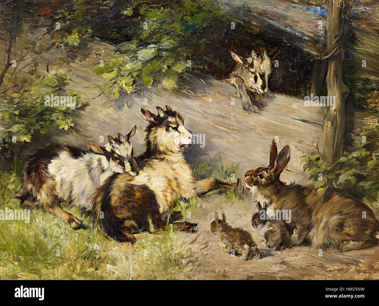 Julius Adam’s *Hasen und Zicklein am Gatter* (Rabbits and Kids at the ...