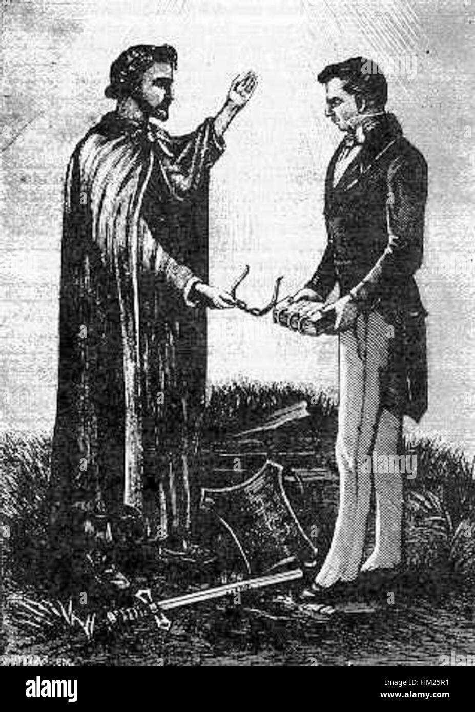 This artwork depicts Joseph Smith receiving the golden plates, central ...