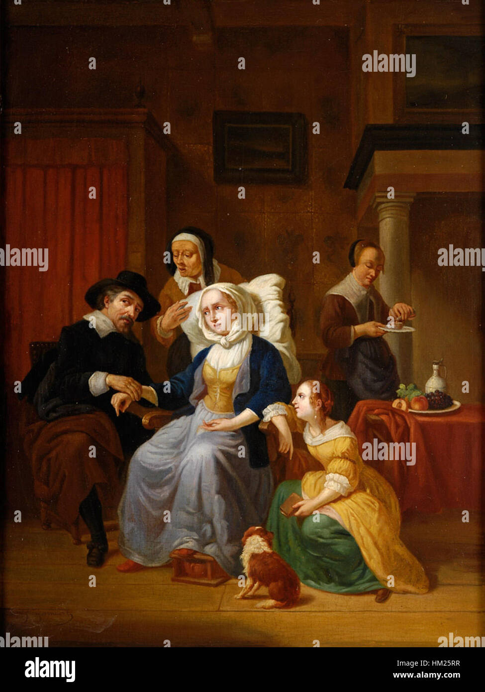 Jozef Gernaert's 'Die Hausvisite' portrays a domestic scene, capturing ...