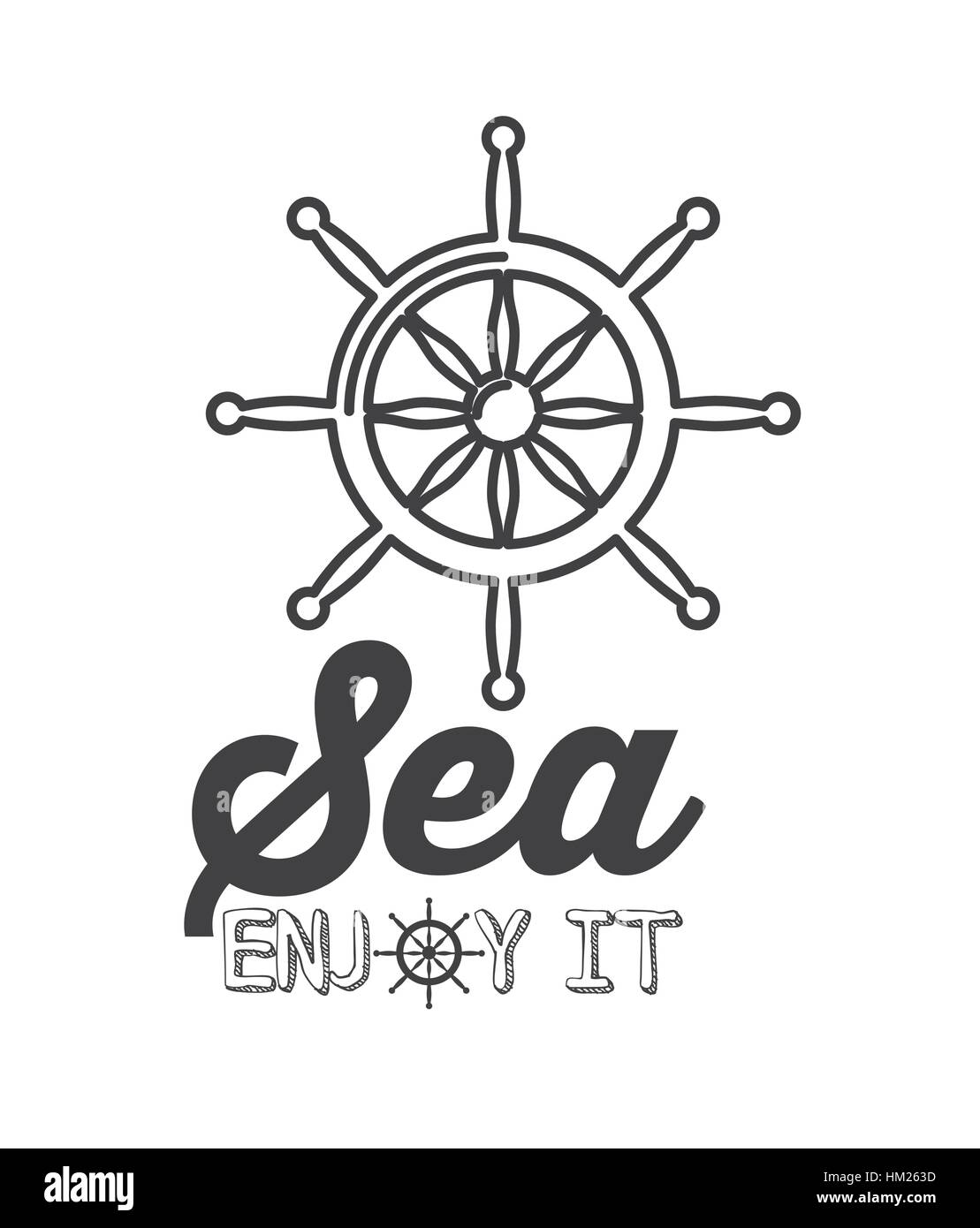 rudder icon over white background. sea life and marine design. vector ...