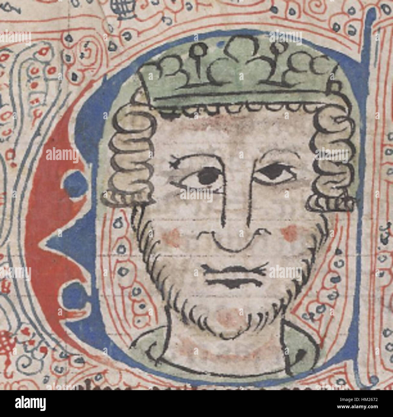 This artwork features a portrayal of the head of Henry I, the first ...