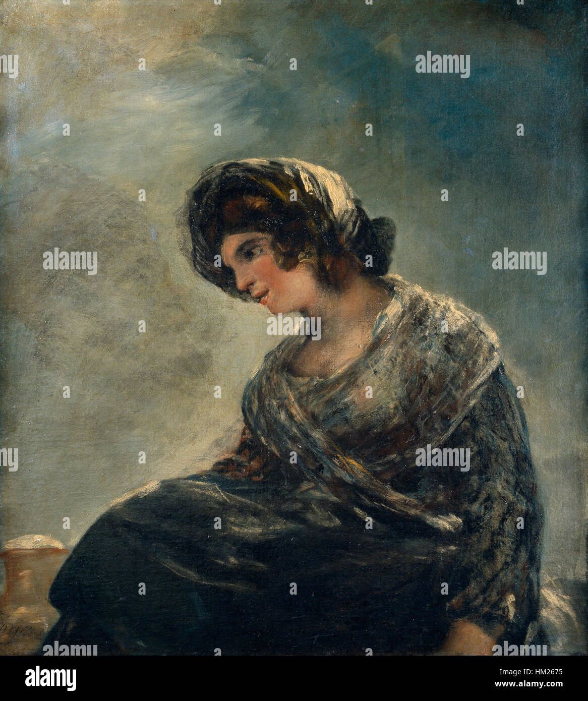 This painting by Francisco Goya, known as 'The Milkmaid,' presents a ...