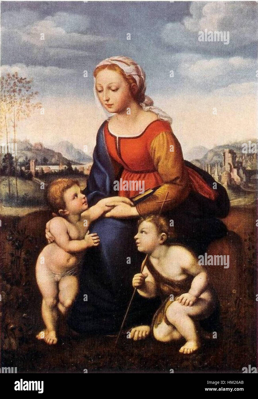 A reproduction of the Madonna, a classic subject in religious art. The ...