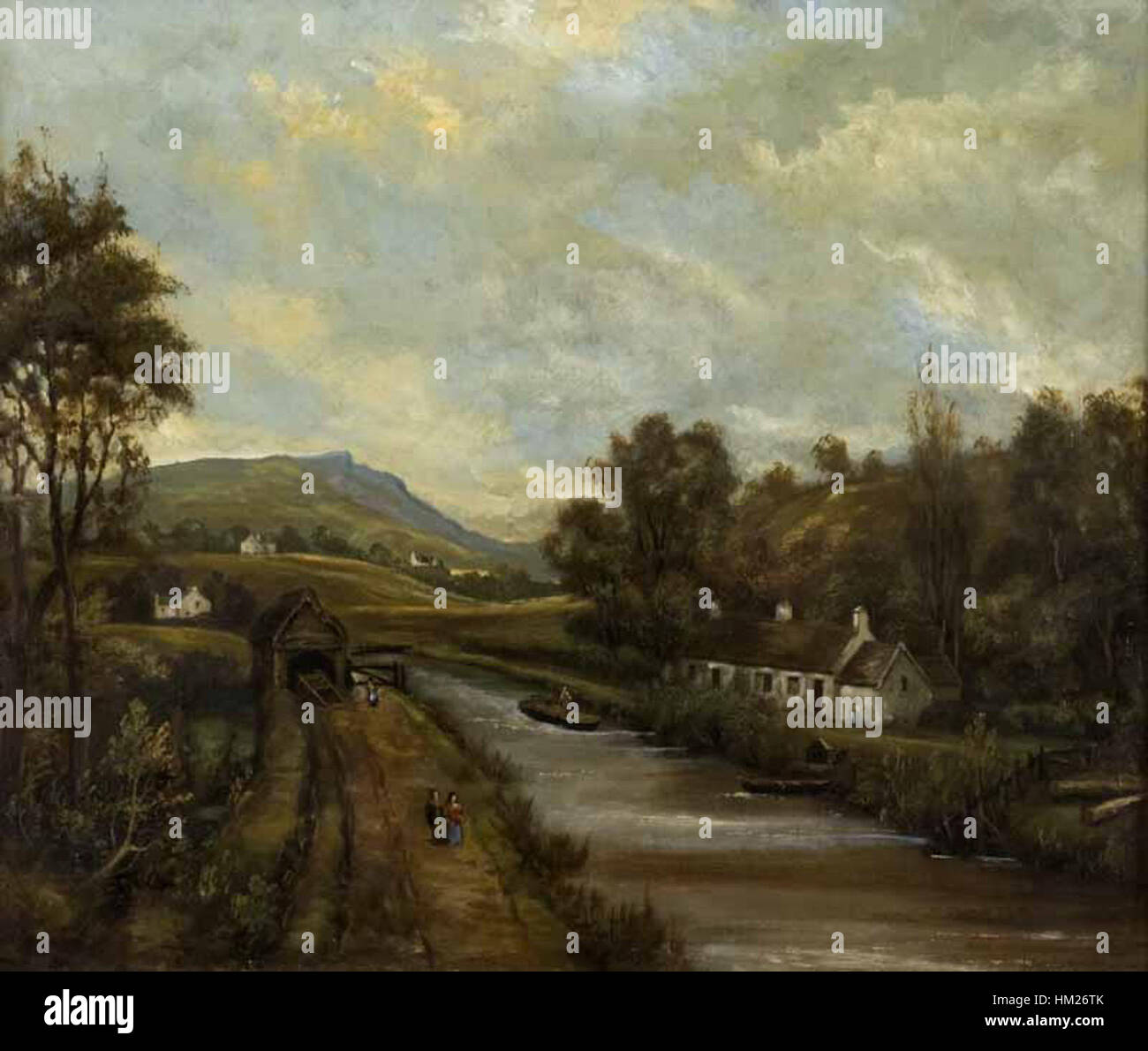 Hugh Frazer's painting 'Cavehill from the Towpath' portrays a scenic ...