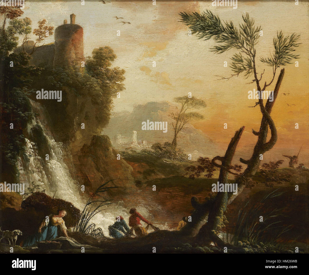 Landscape with ruins - Gaspard Jean Lacroix Stock Photo - Alamy