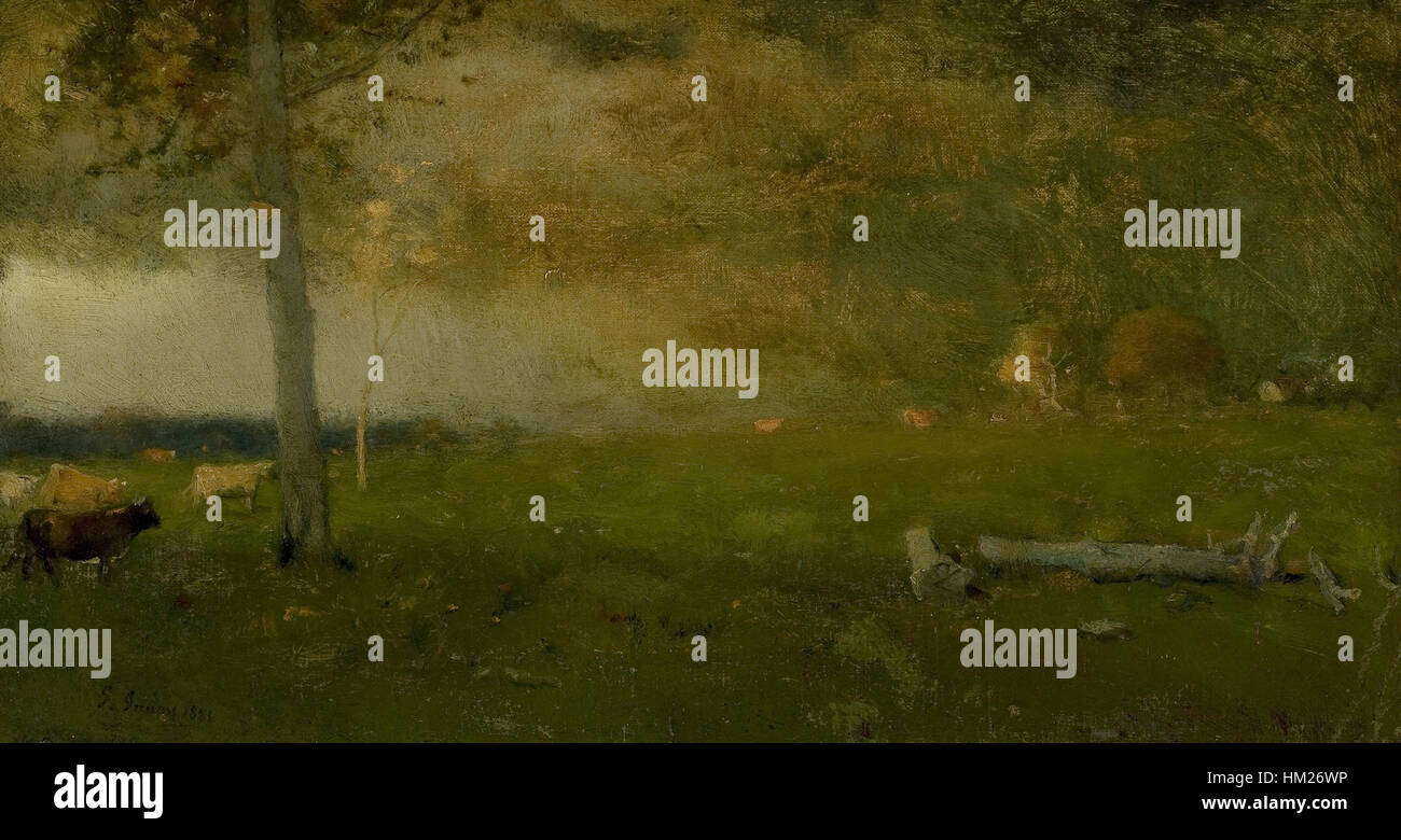 George Innessâ€™s 1886 painting, 'Landscape Cattle in Storm,' is a ...