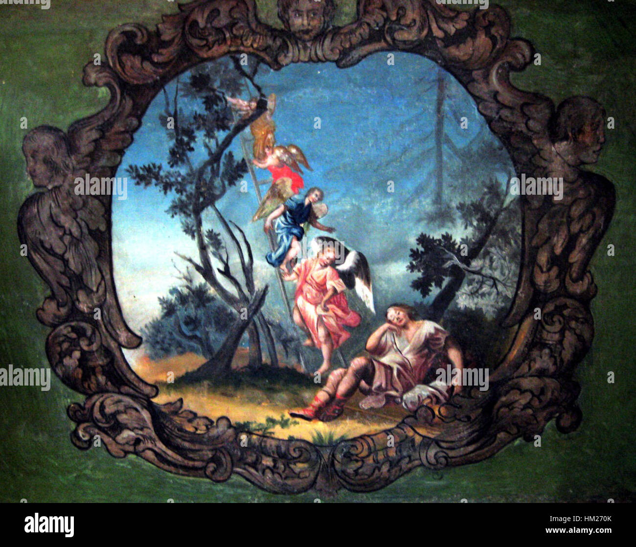 This artwork depicts a scene from the biblical narrative of Jacob’s ...