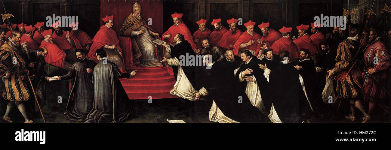 Leandro Bassano's painting 'Honorius III Approving the Rule of St ...