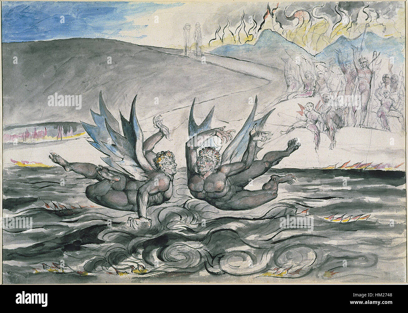 This illustration from Dante's 'Divine Comedy' depicts the scene 'The ...