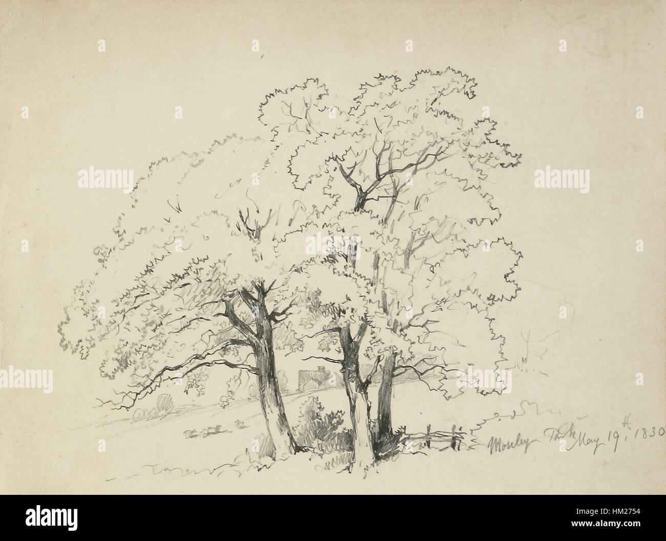 This sketch from the Lines family sketchbook depicts Moseley Park in ...