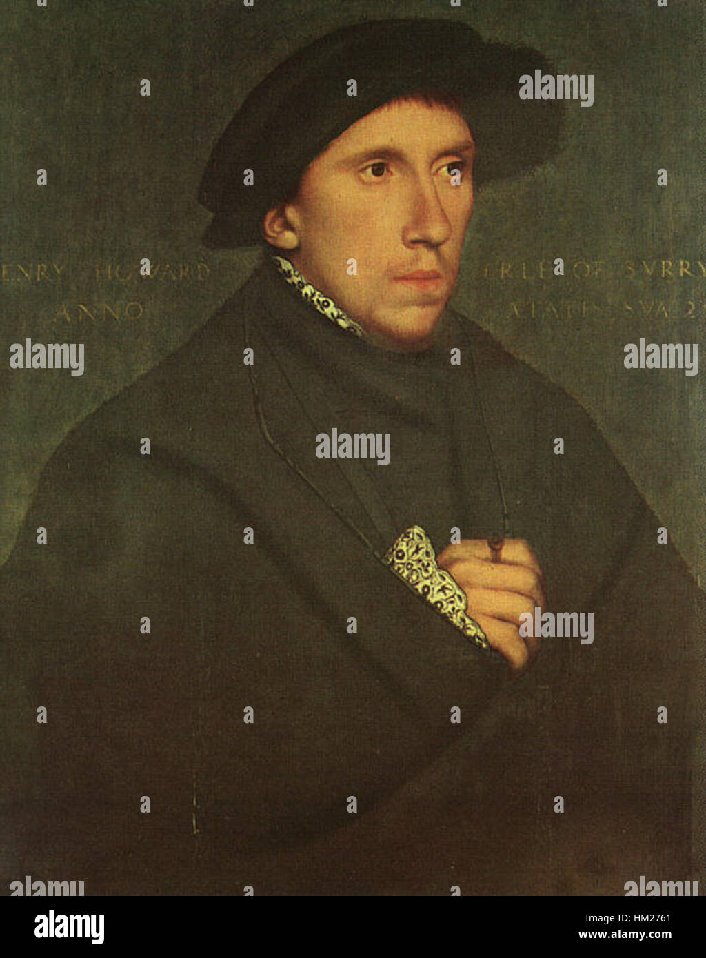 A portrait of Henry Howard, Earl of Surrey, created between 1541-43 ...