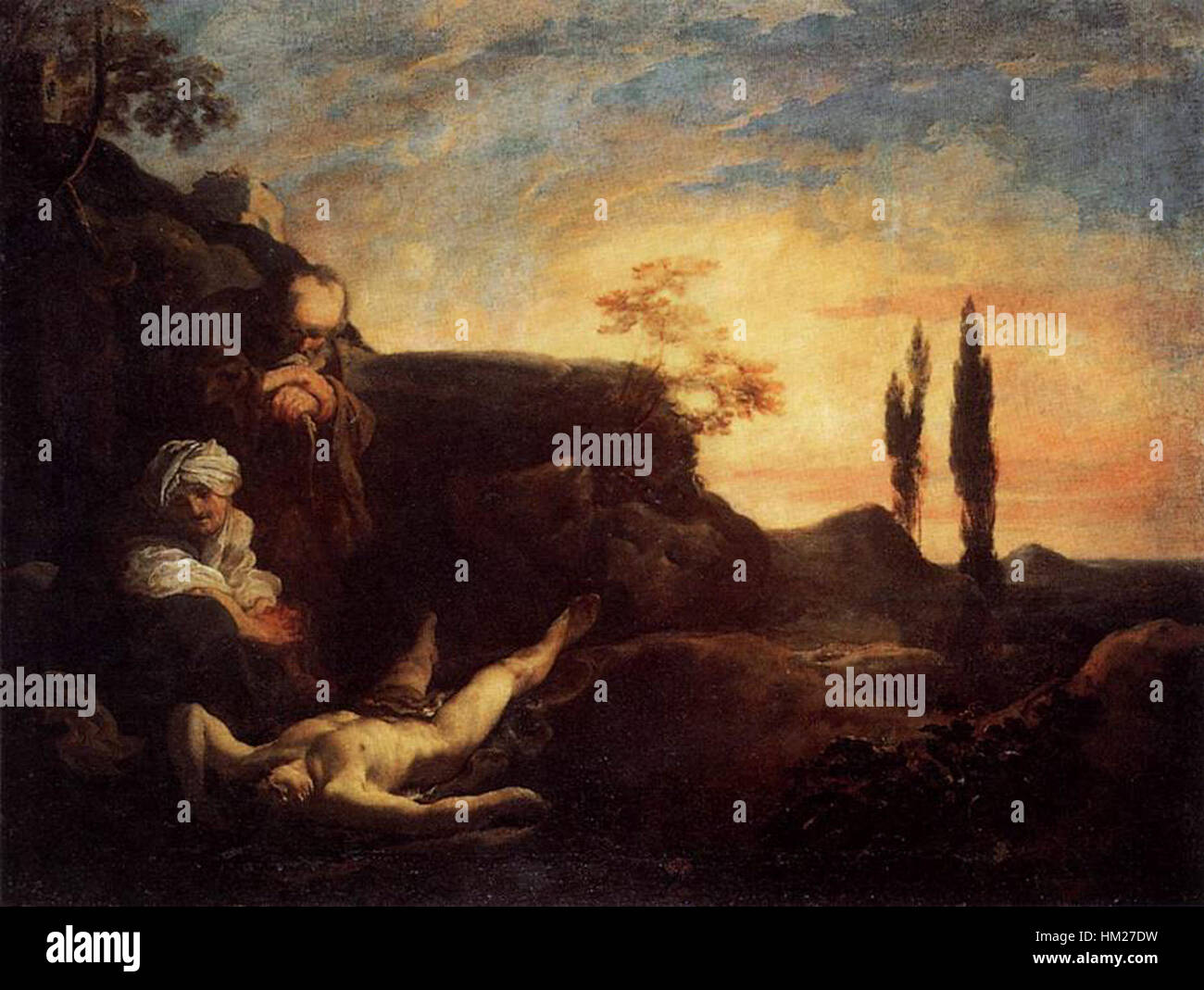 Johann Lissâ€™s 'Adam and Eve Mourning for Abel' depicts the biblical moment following the ...