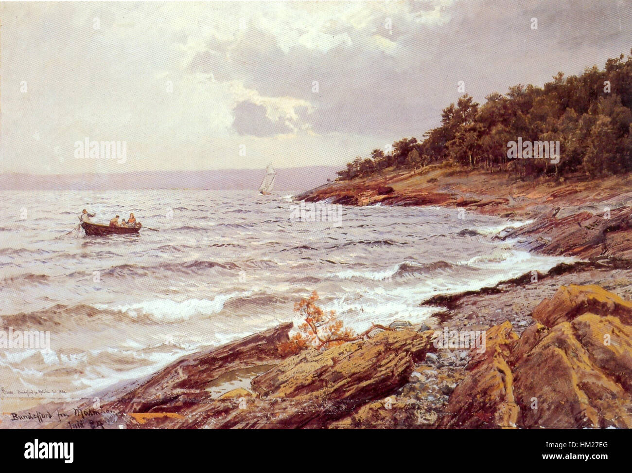 This 1884 oil painting by Hans Gude captures the serene beauty of the ...
