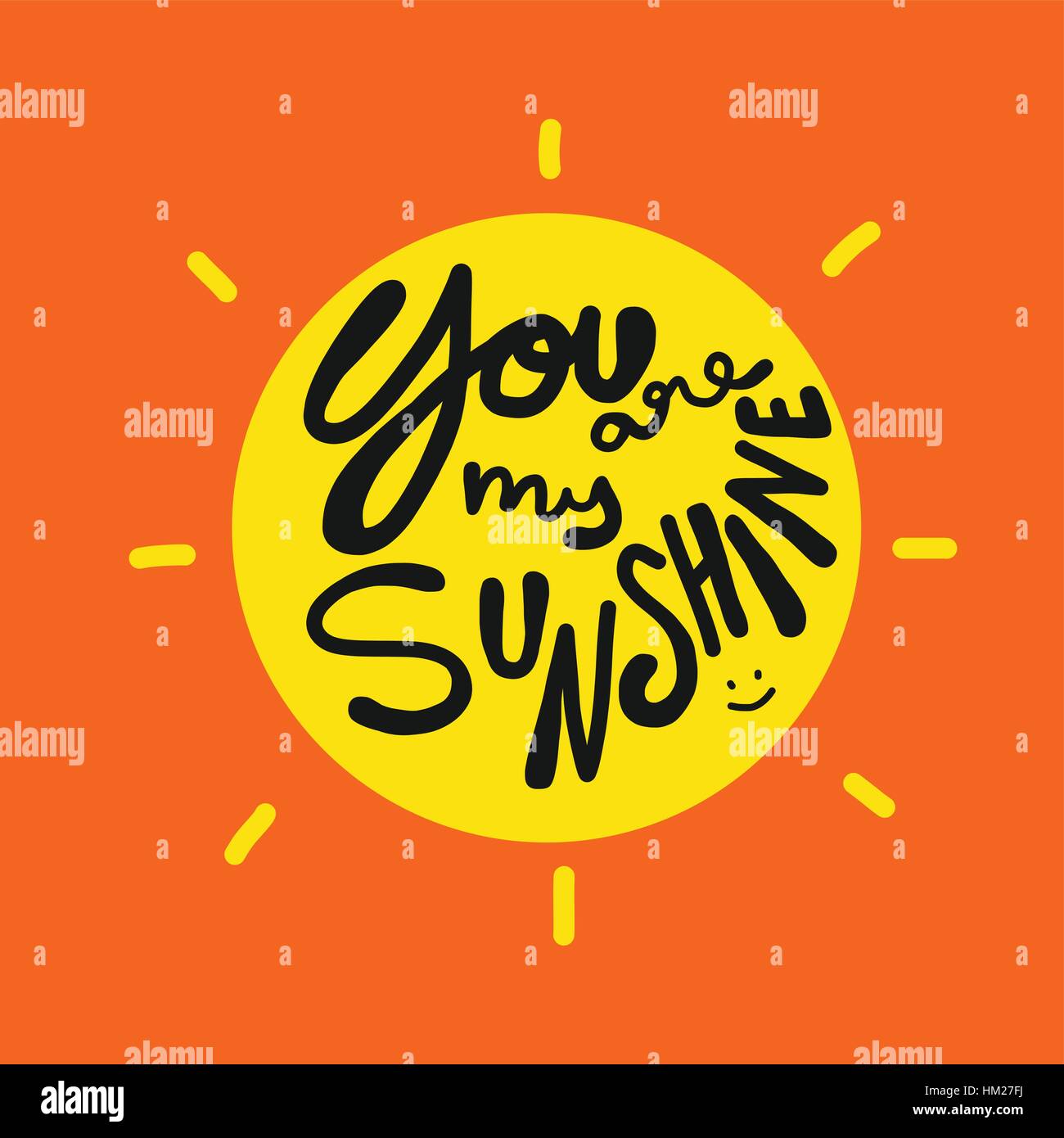 You are my sunshine word on sun vector illustration Stock Vector Image ...