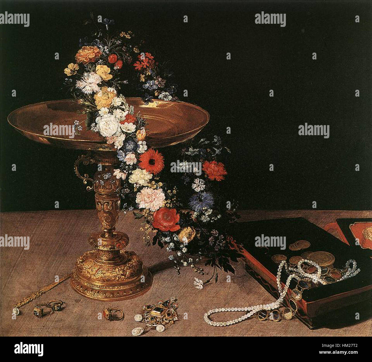 Jan Brueghel I’s ‘Still-Life with Garland of Flowers and Golden Tazza ...