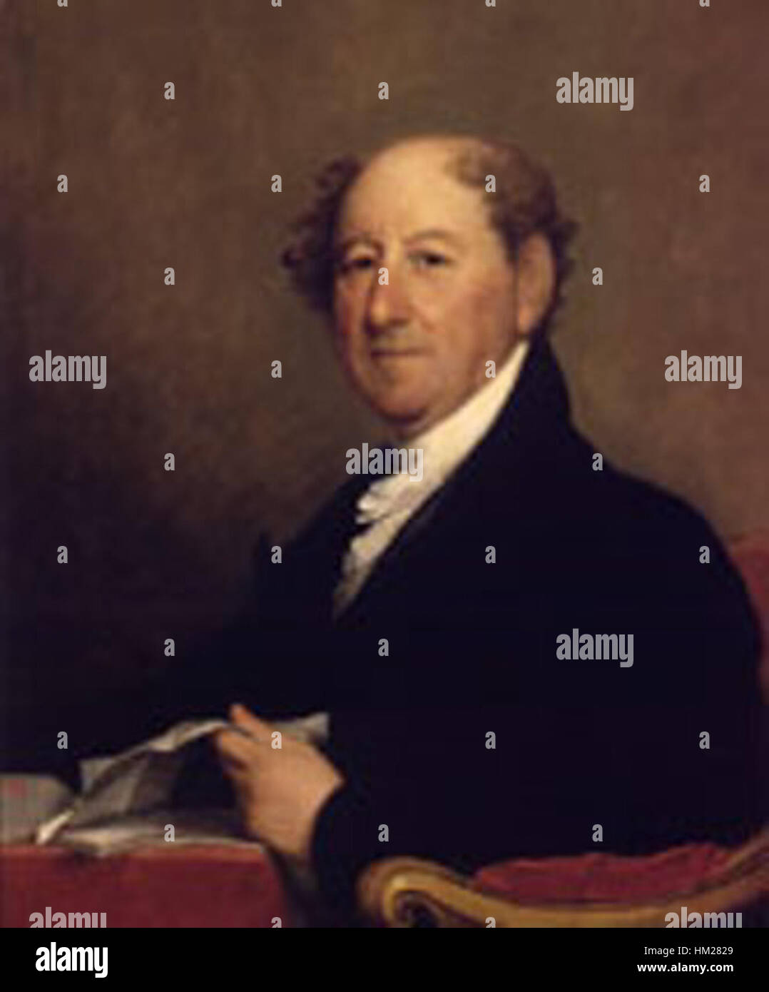 A historical painting of Rufus King, capturing the likeness of the American politician and ...