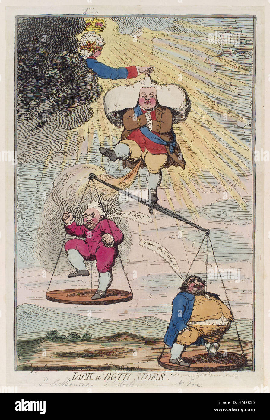 'Jack a' both sides!' is a satirical caricature by Samuel William Fores ...