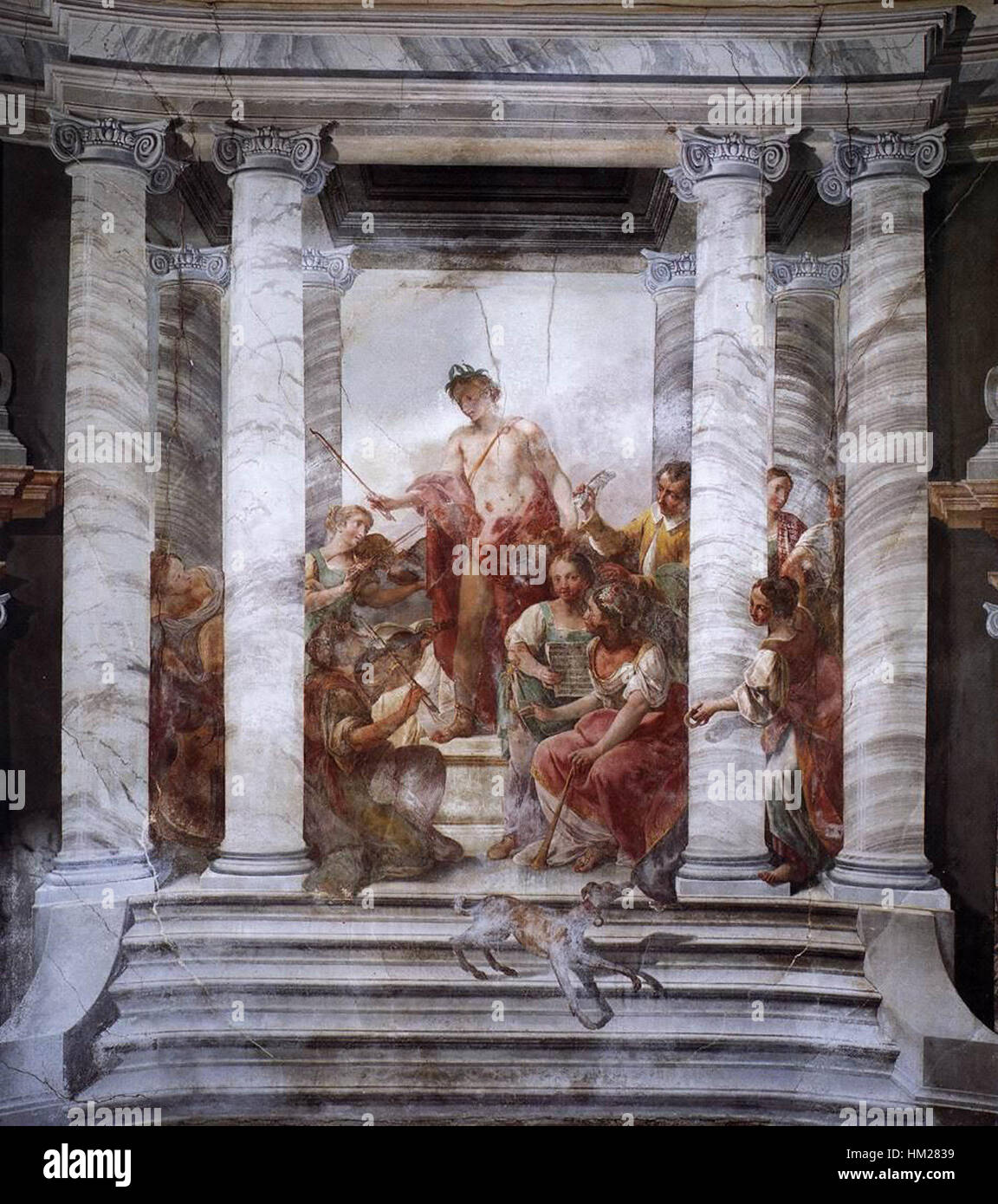 Jacopo Guarana’s 'Apollo Conducting a Choir of Maidens' depicts the god ...