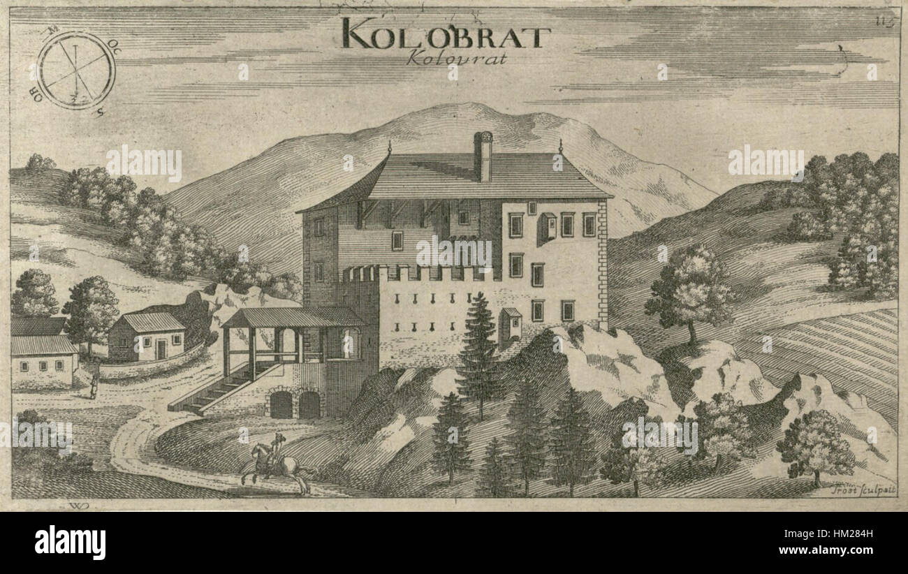 The 'Kolovrat' by Valvasor is a historical engraving featuring the ...