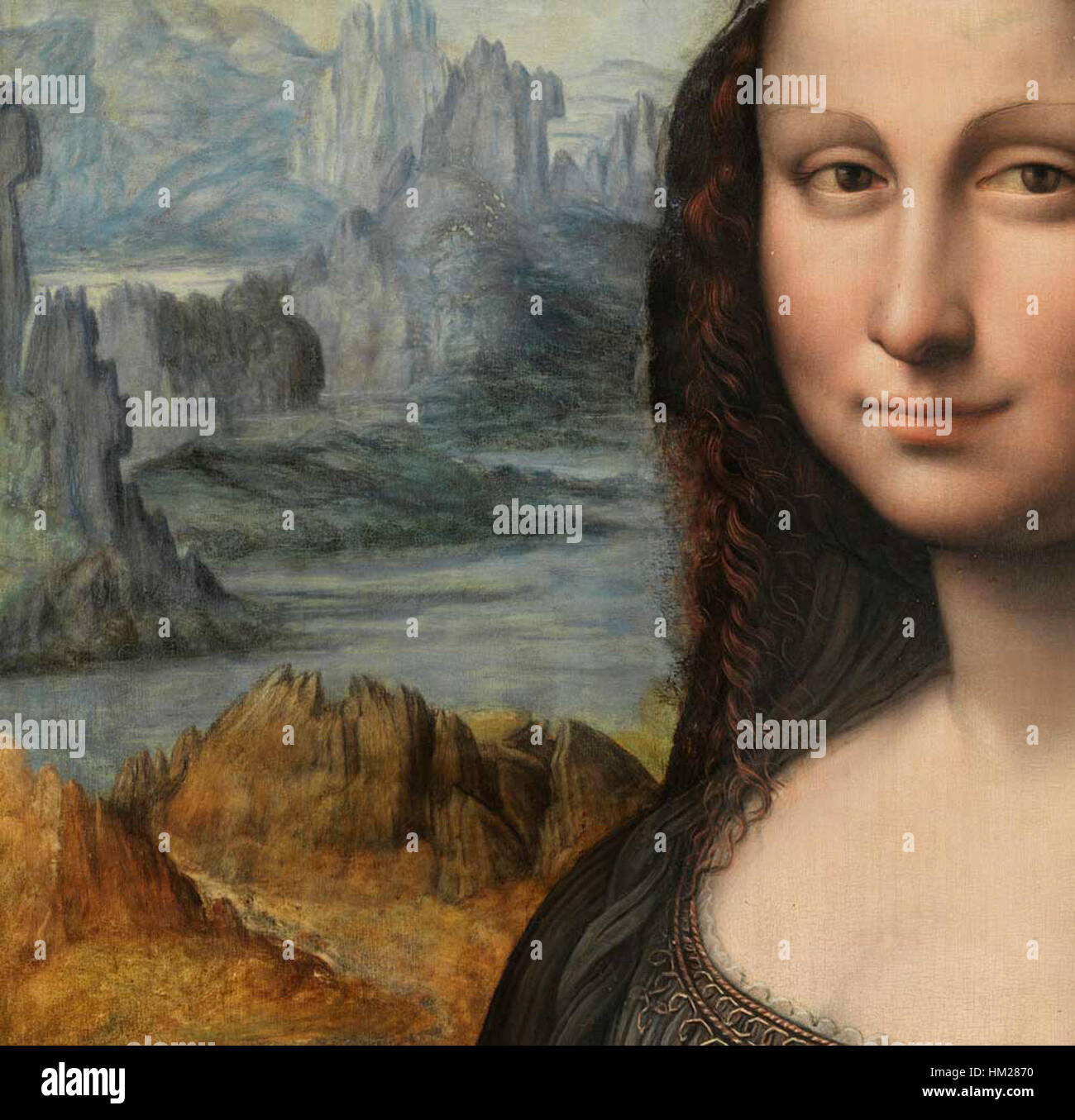 This is a detailed copy of 'La Gioconda' (Mona Lisa), painted by ...