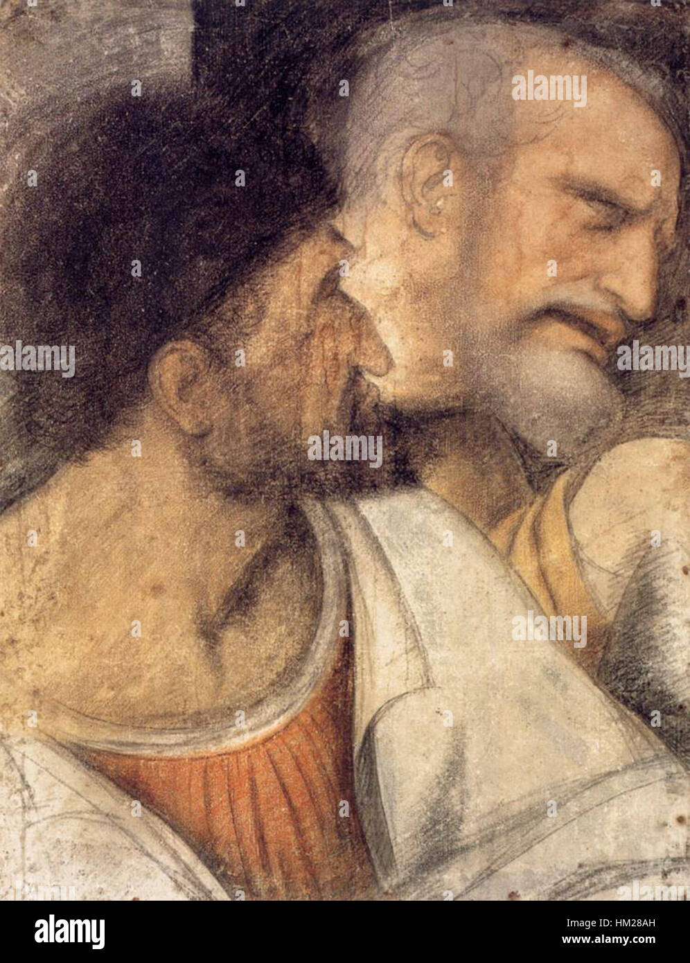 This drawing by *Leonardo da Vinci* depicts the heads of Judas and ...