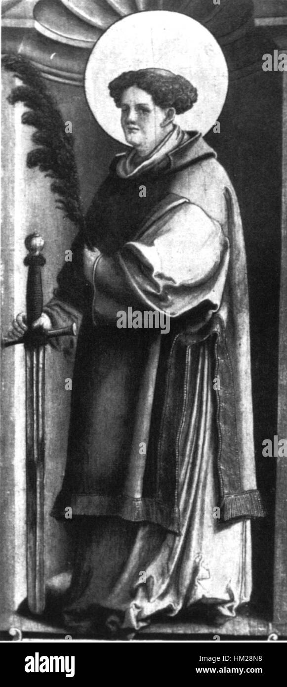 A historical painting of Saint Cyriacus, capturing the saint in ...