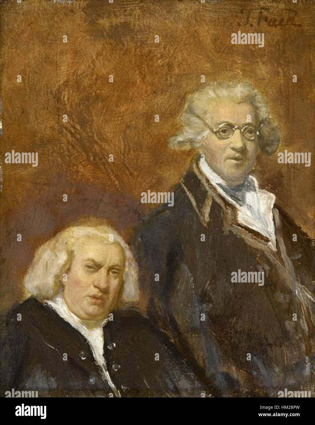 In this portrait by John Faed, Sir Joshua Reynolds and Dr. Samuel ...