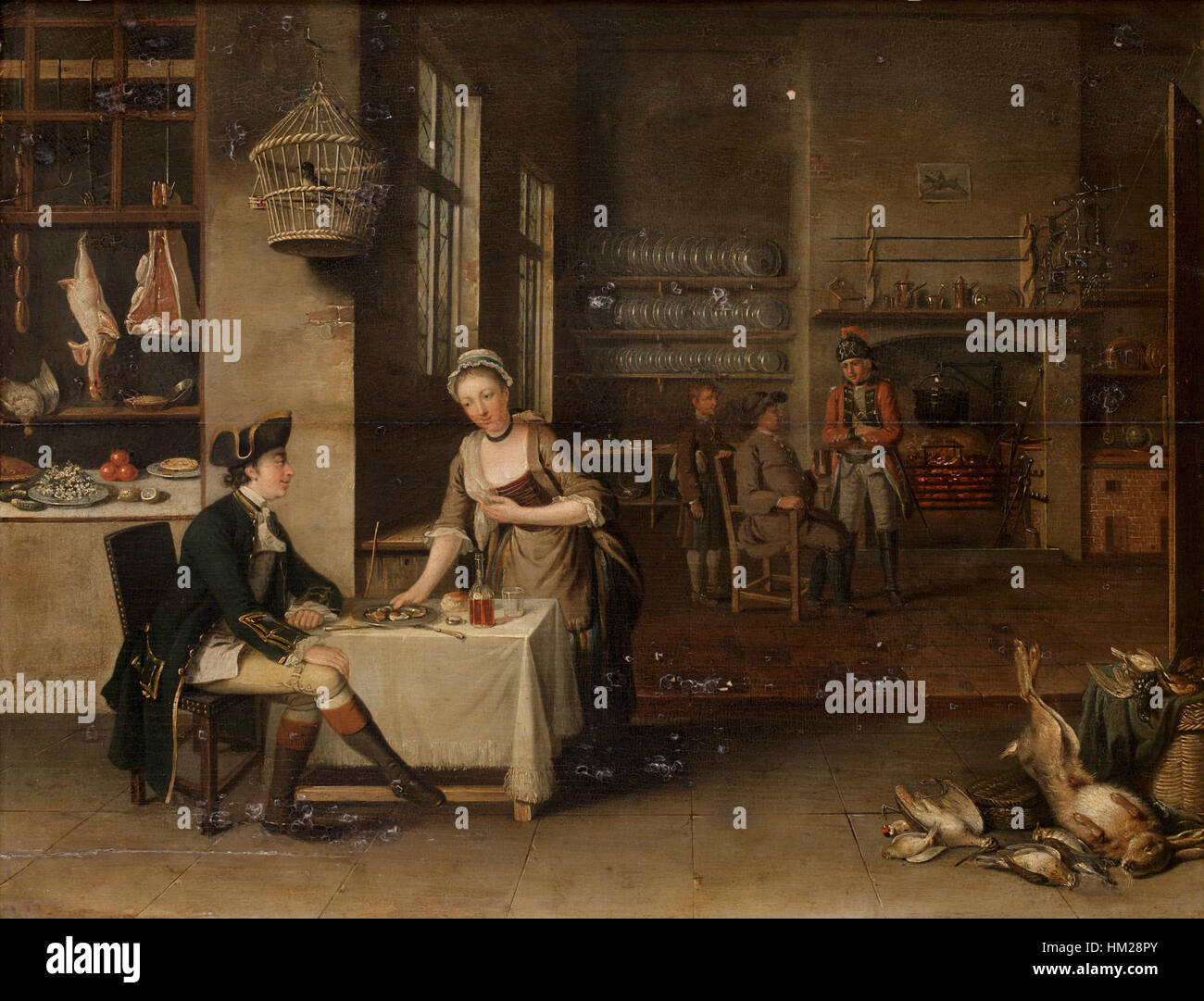 This painting of the interior of the John S.C. Schaak Tavern from 1762 ...