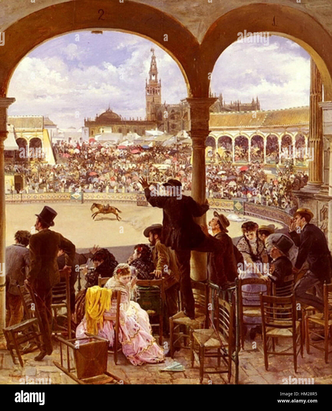 Jose Jimenez Aranda's painting 'The Bullring' captures the dramatic and ...