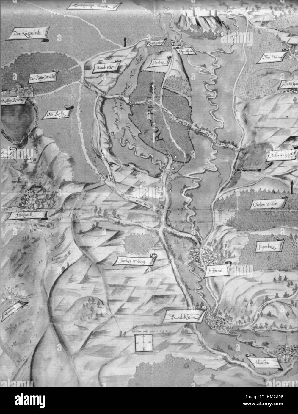This historical map from 1592 shows the region surrounding Kelkheim ...