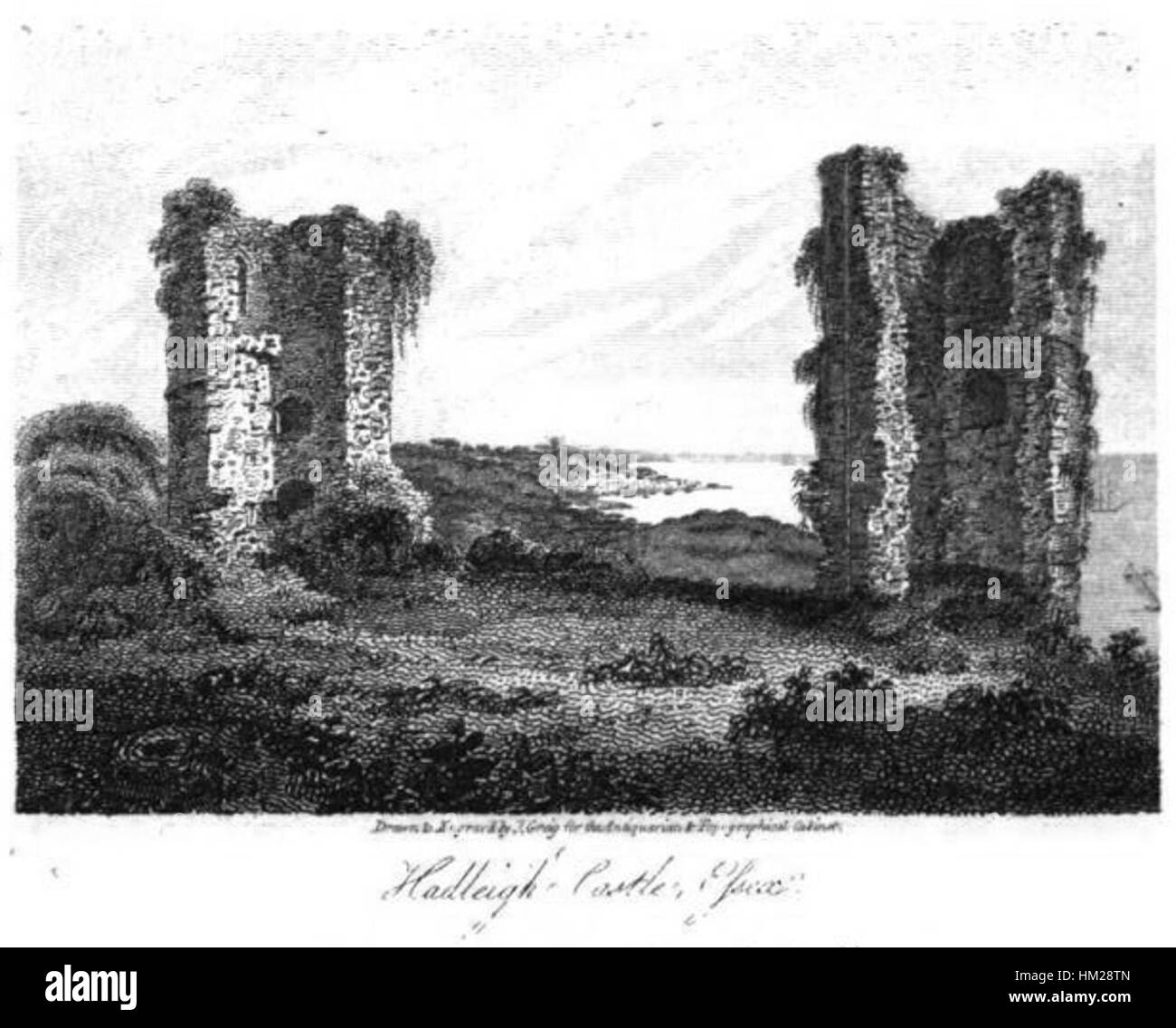 The painting 'Hadleigh Castle Essex' from around 1810 showcases the ...