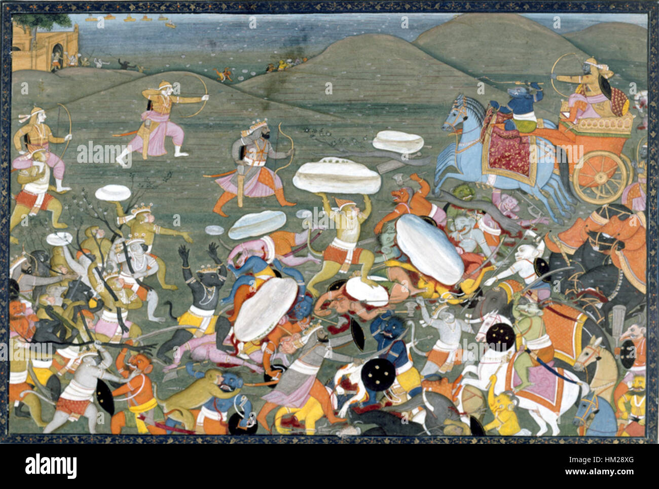This artwork depicts the legendary battle between Lakshamana and ...