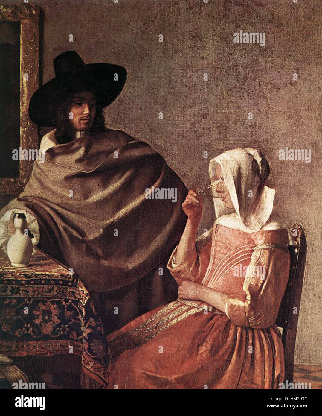 Johannes Vermeer’s 'A Lady Drinking and a Gentleman' (detail) showcases ...