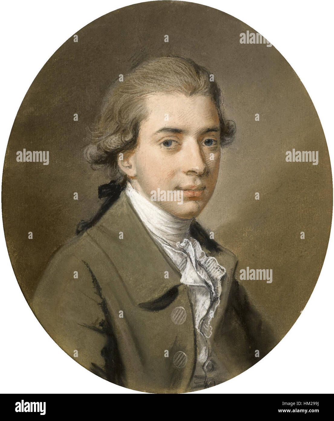 Hugh Douglas Hamilton - Portrait of a young Gentleman Stock Photo - Alamy