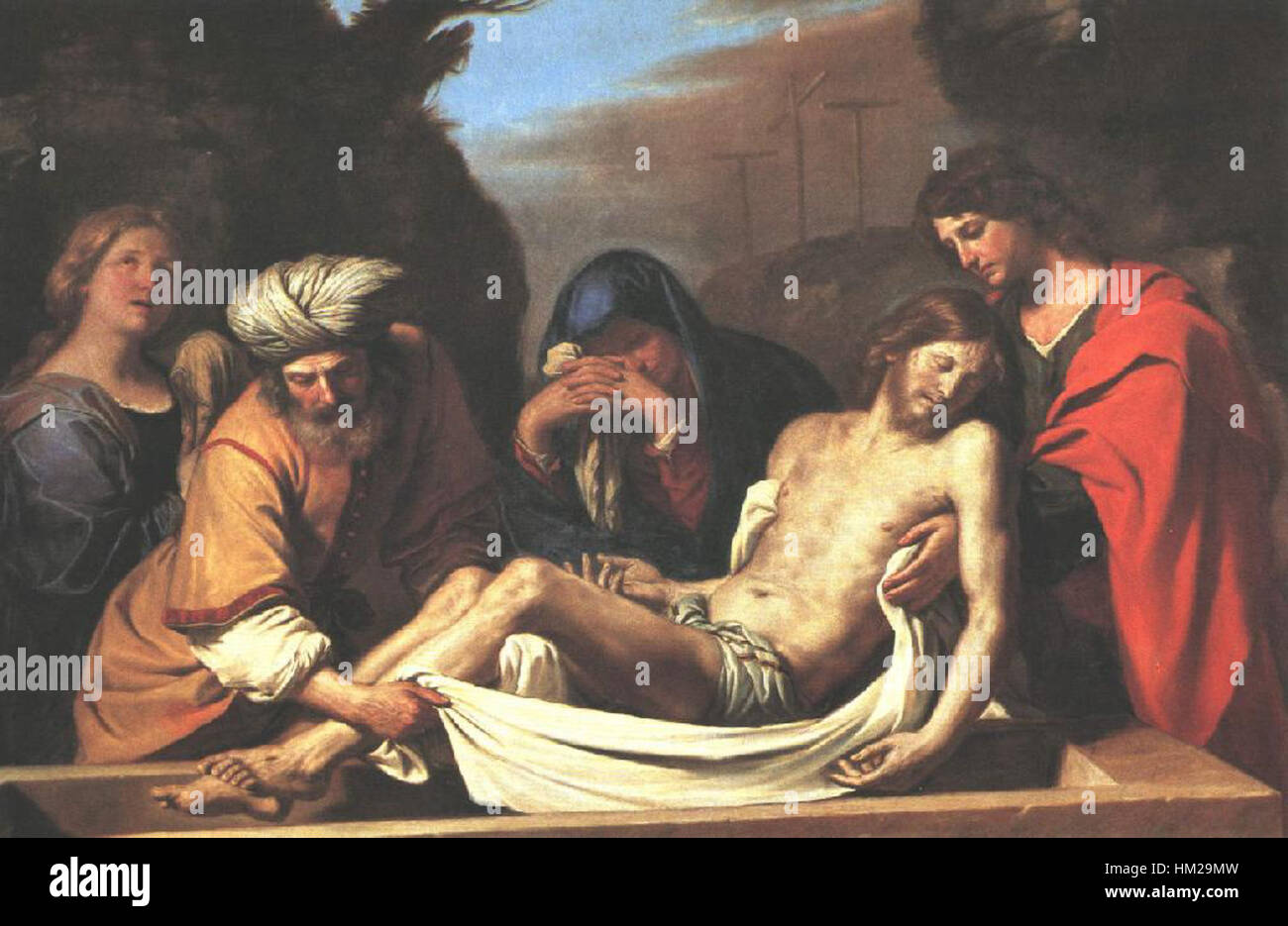 Guercino's 'Seppell Cristo' (The Burial of Christ) depicts the solemn ...