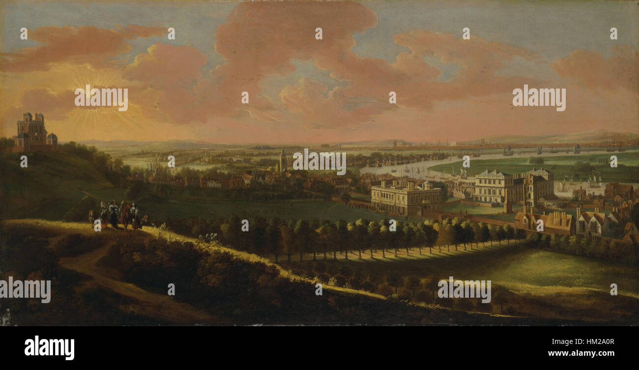 The painting *Greenwich, with London in the Distance* showcases a ...